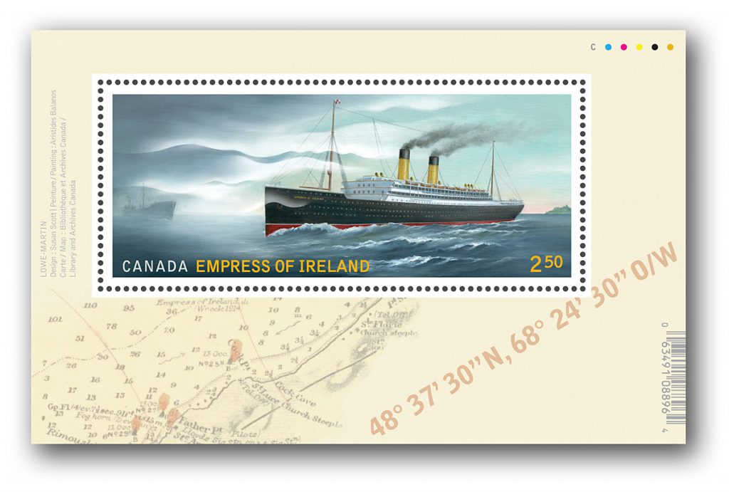 OTD: Empress of Ireland launches in Belfast - Canadian Stamp News